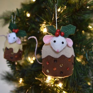 PDF FILES - Mouse in Christmas Pudding Felt Sewing Pattern Tutorial ...