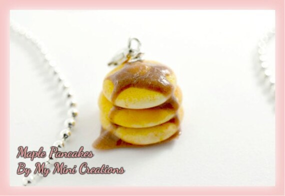 Maple Syrup Pancake Charm Polymer Clay Miniature Food - Etsy