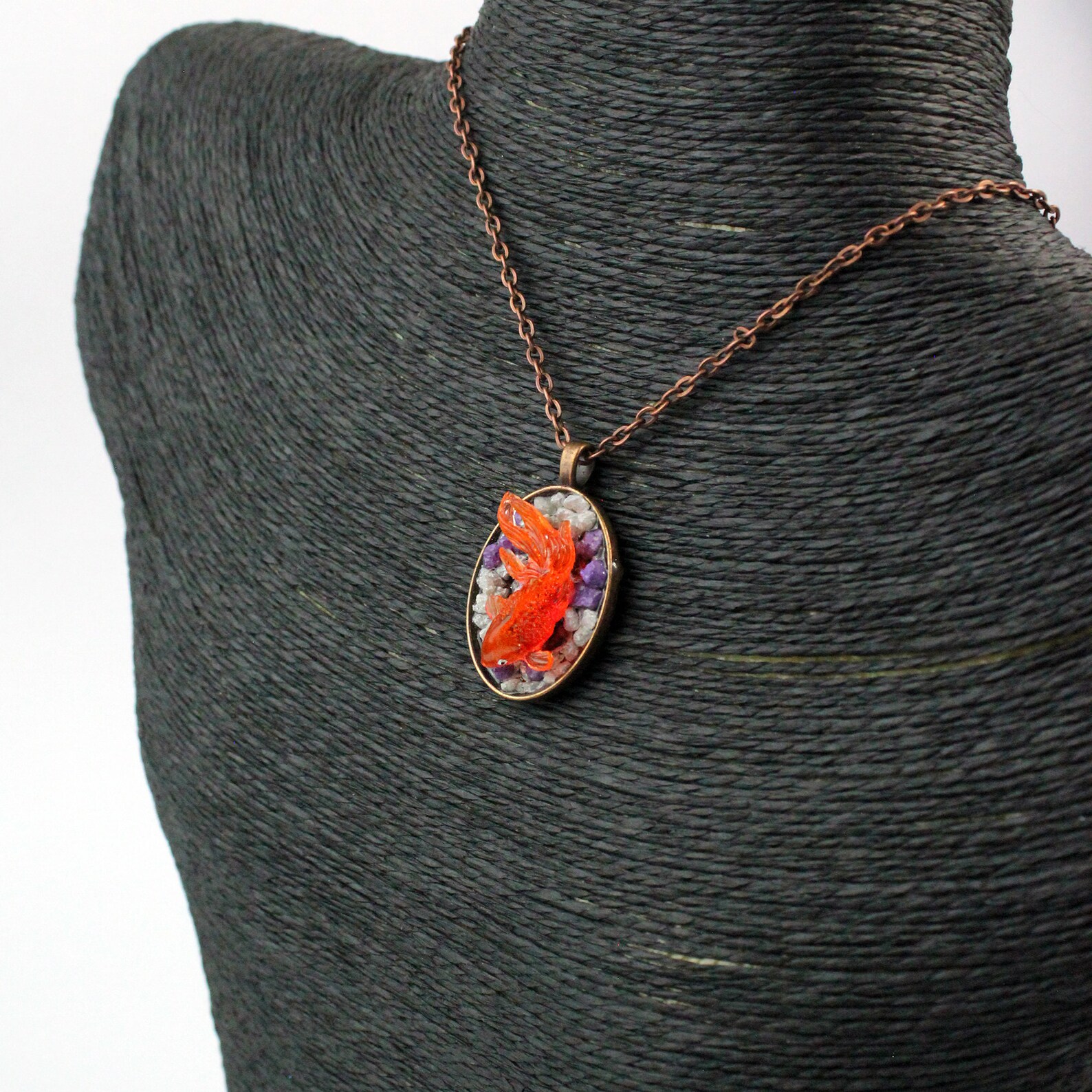 Purple Raw Stone Necklace Animal Fish Red Jewelry - Unique Jewelry Make ...