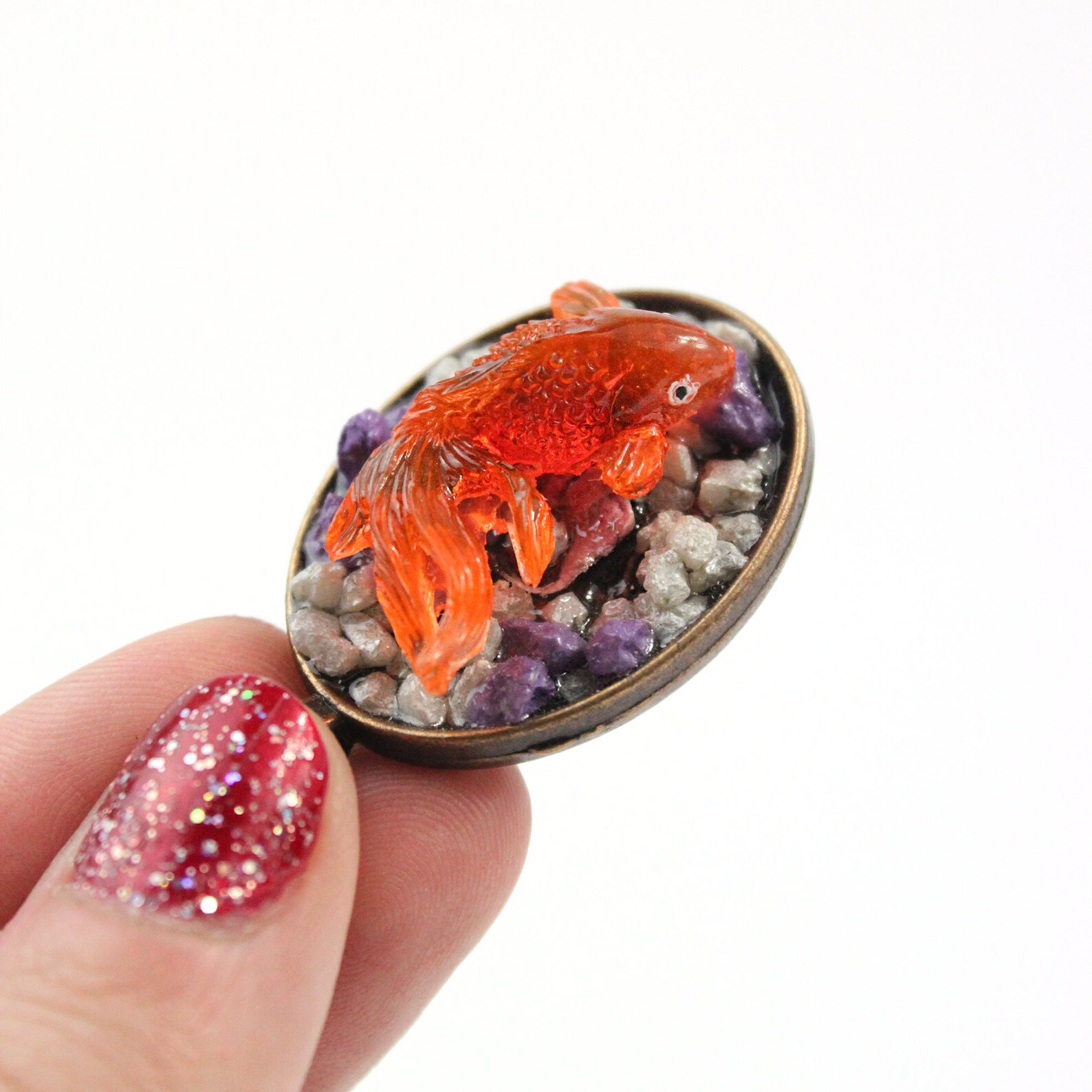 Purple Raw Stone Necklace Animal Fish Red Jewelry - Unique Jewelry Make ...