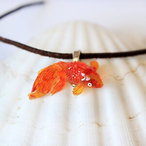 Red Fish Necklace Goldfish Choker Suede Jewelry - Adjustable Rope ...