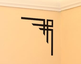 Pair 2 of Art Deco Style Corner Wall Decals/stickers Decoration 11 ...