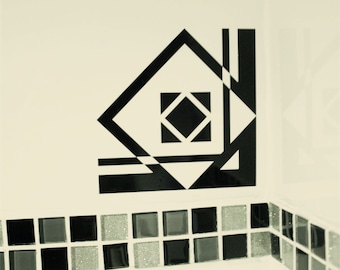 Art Deco Corner Fan 2 Corner Decoration Wall Stickers 135mm - Etsy