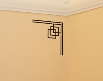 Art Deco Corner Fan 2 Corner Decoration Wall Stickers 135mm - Etsy