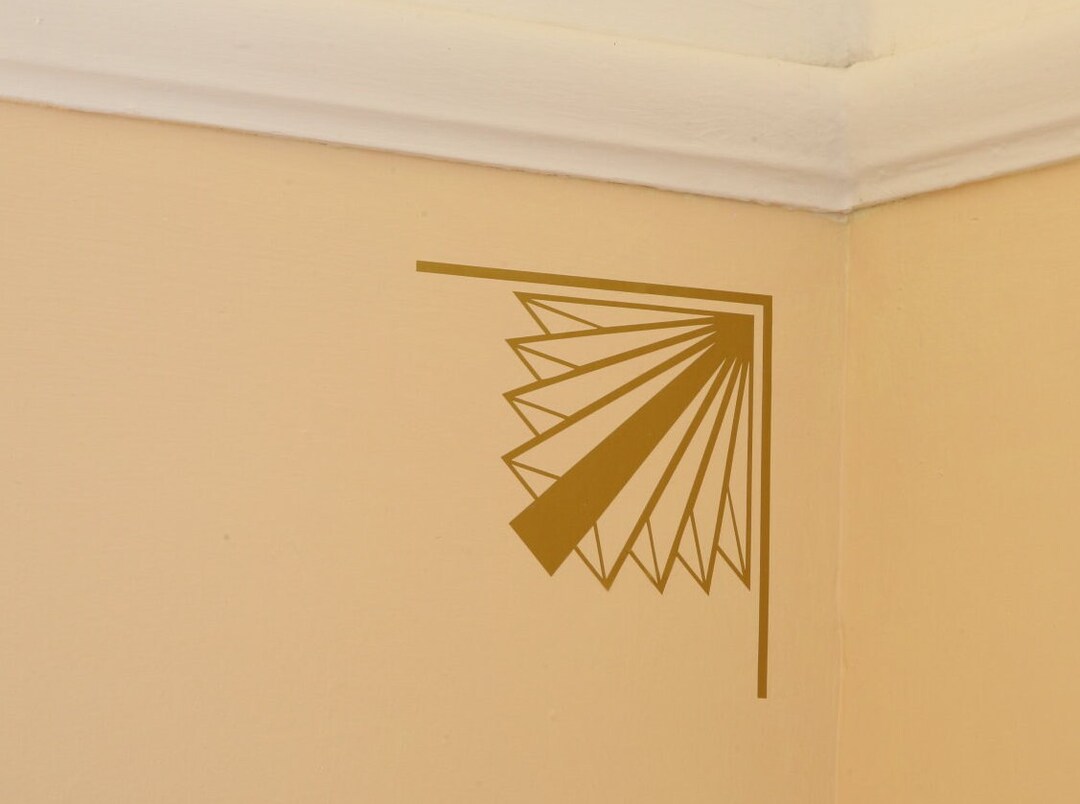 Large Pair 2 Art Deco Fan Style Stickers/decals 203mm 11 Colours ...