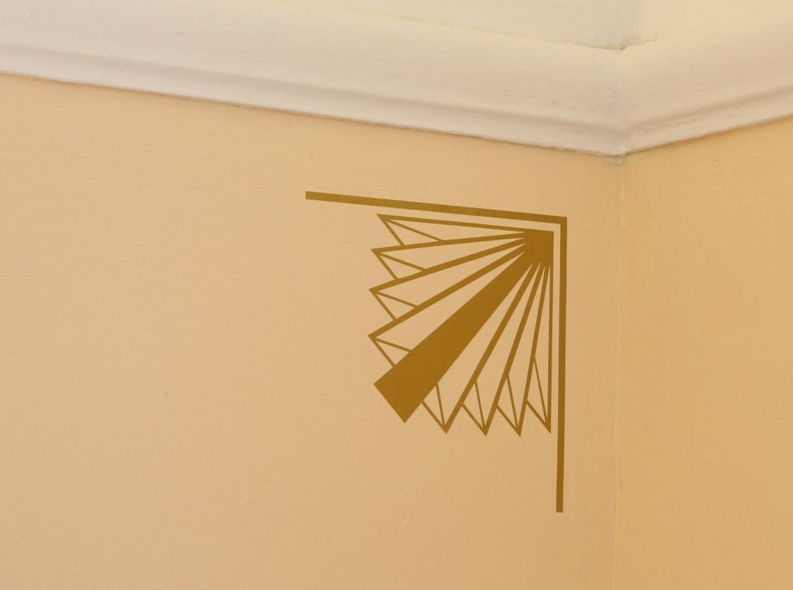 Large Pair 2 Art Deco Fan Style Stickers/decals 203mm 11 | Etsy