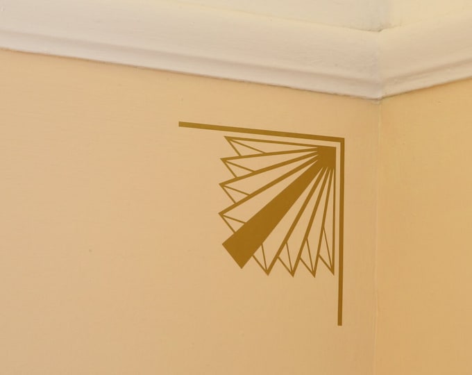 Art Deco Corner Fan 2 Corner Decoration Wall Stickers 135mm - Etsy