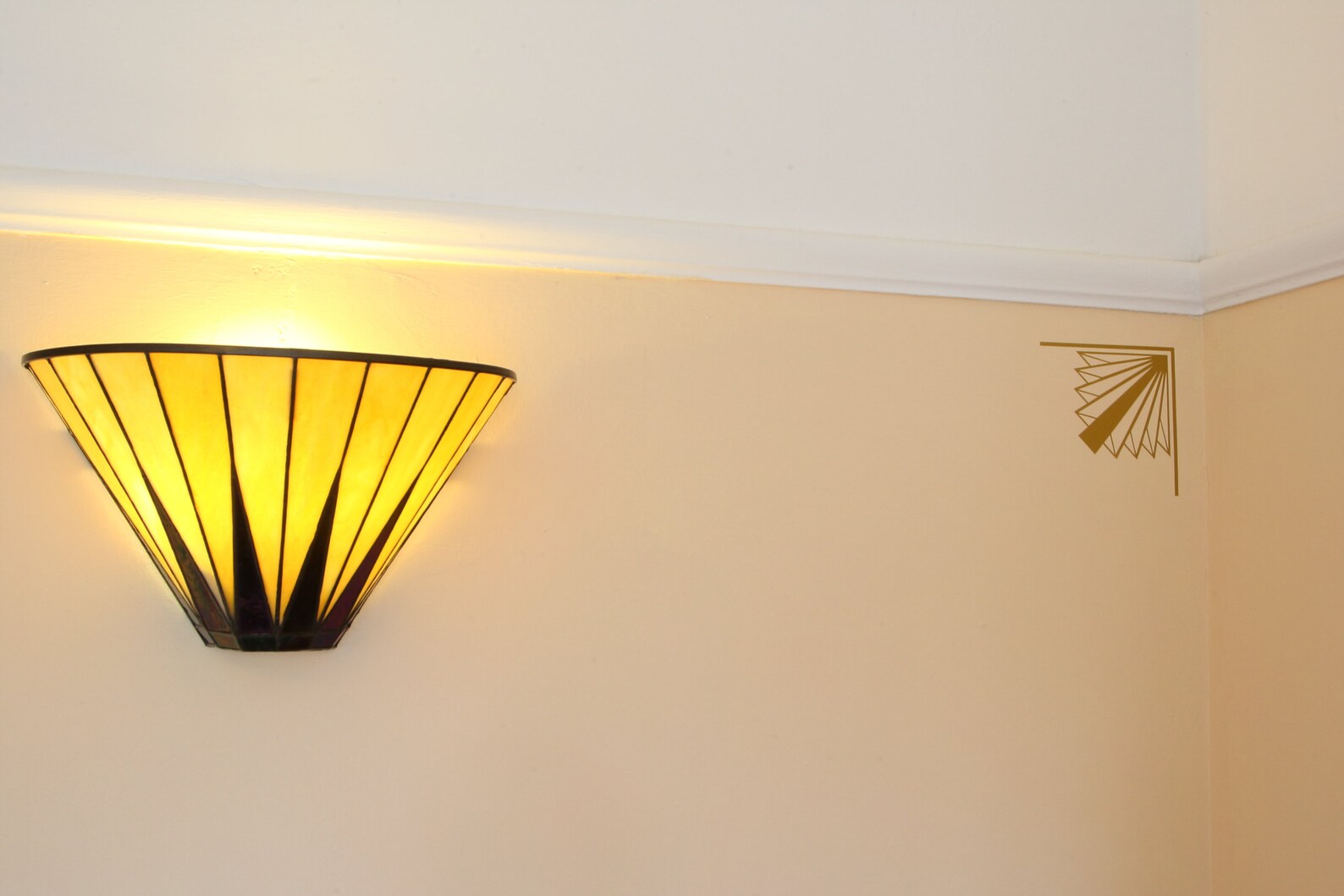 Pair 2 of Art Deco Fan Style Corner Wall Decals Decoration - Etsy