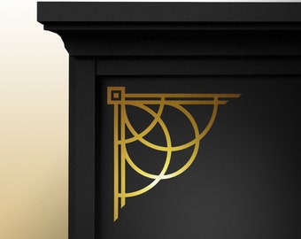 Art Deco Corner Fan 2 Corner Decoration Wall Stickers 135mm - Etsy