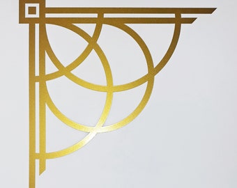 Pair 2 of Art Deco Style Corner Wall Decals/stickers - Etsy