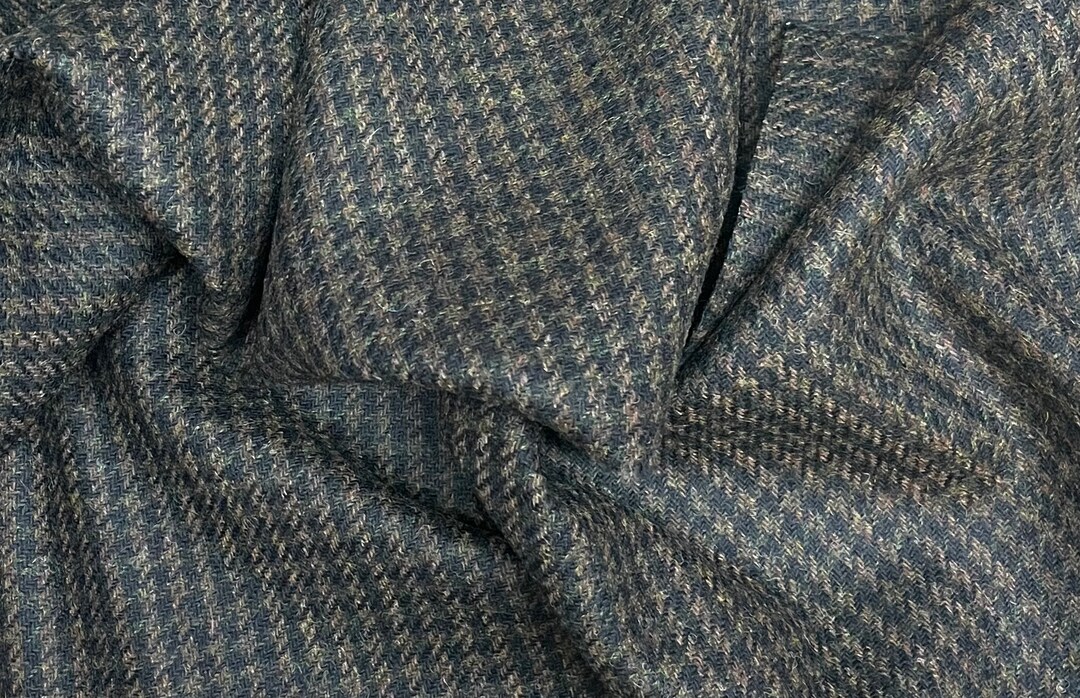 Abraham Moon Tweed Fabric 100% Pure Wool by the Metre Grey Houndstooth ...