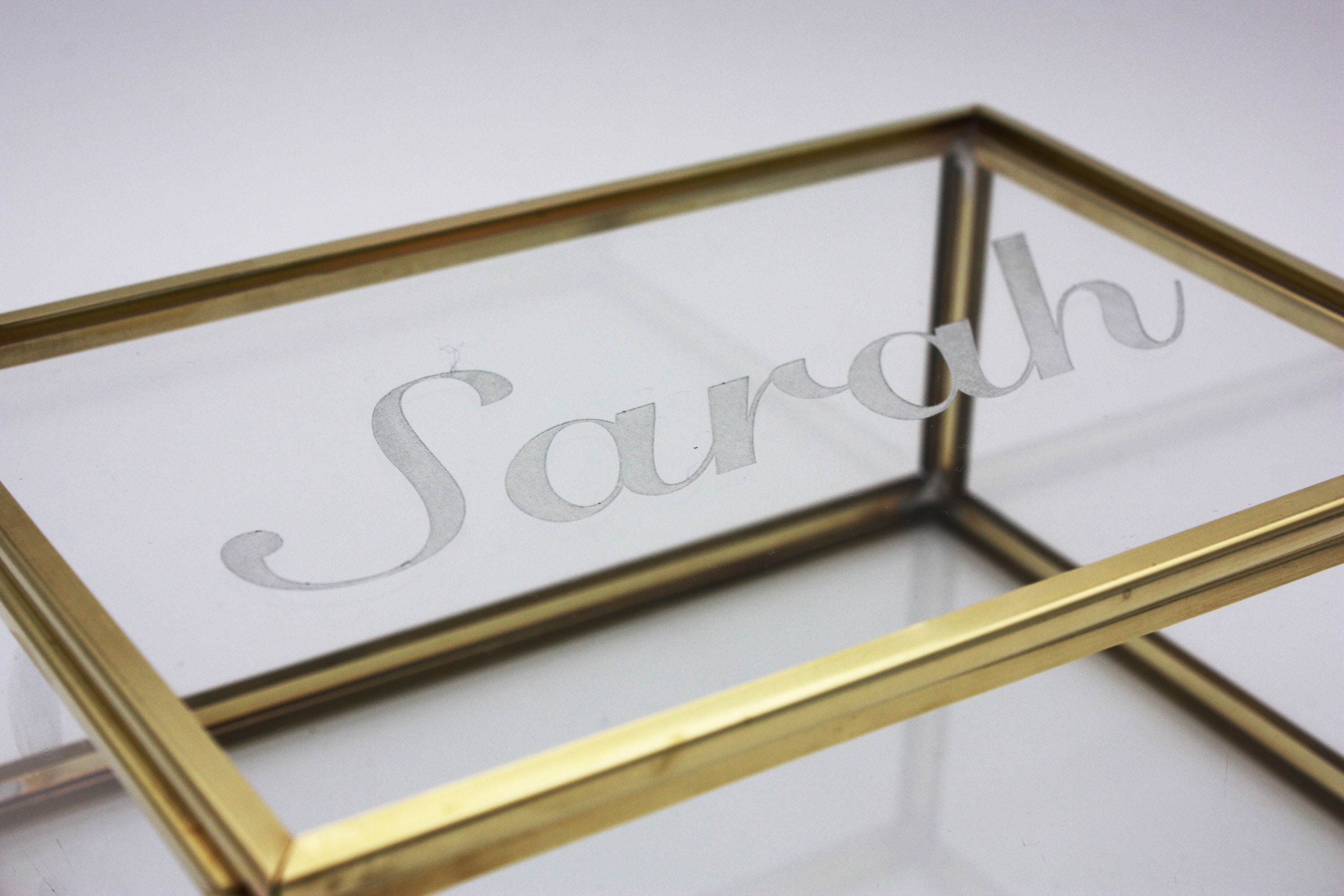 Personalized Glass Display Case Brass Box Jewelry Display - Etsy
