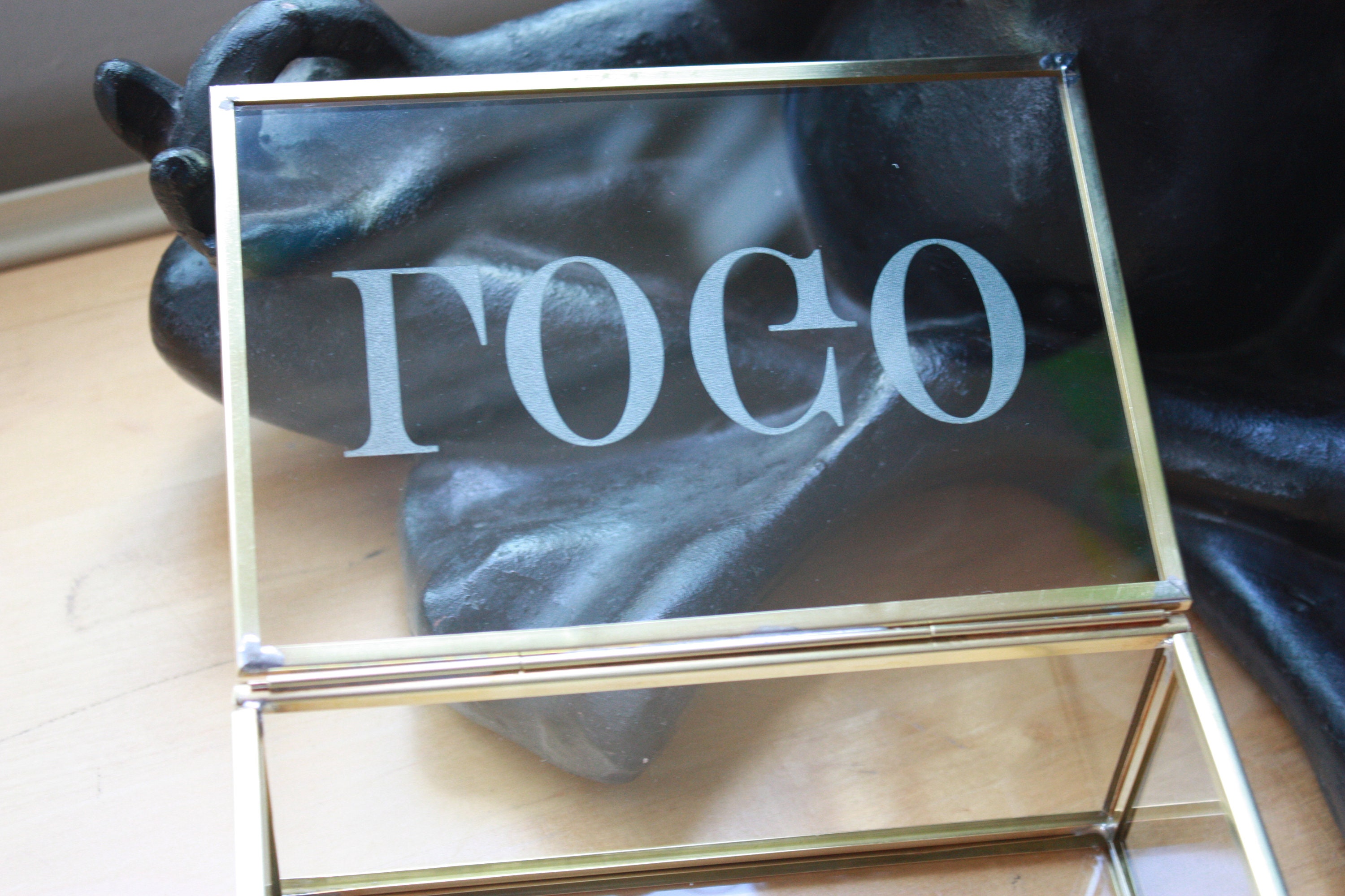 Personalized Glass Display Case Brass Box Business Gift - Etsy
