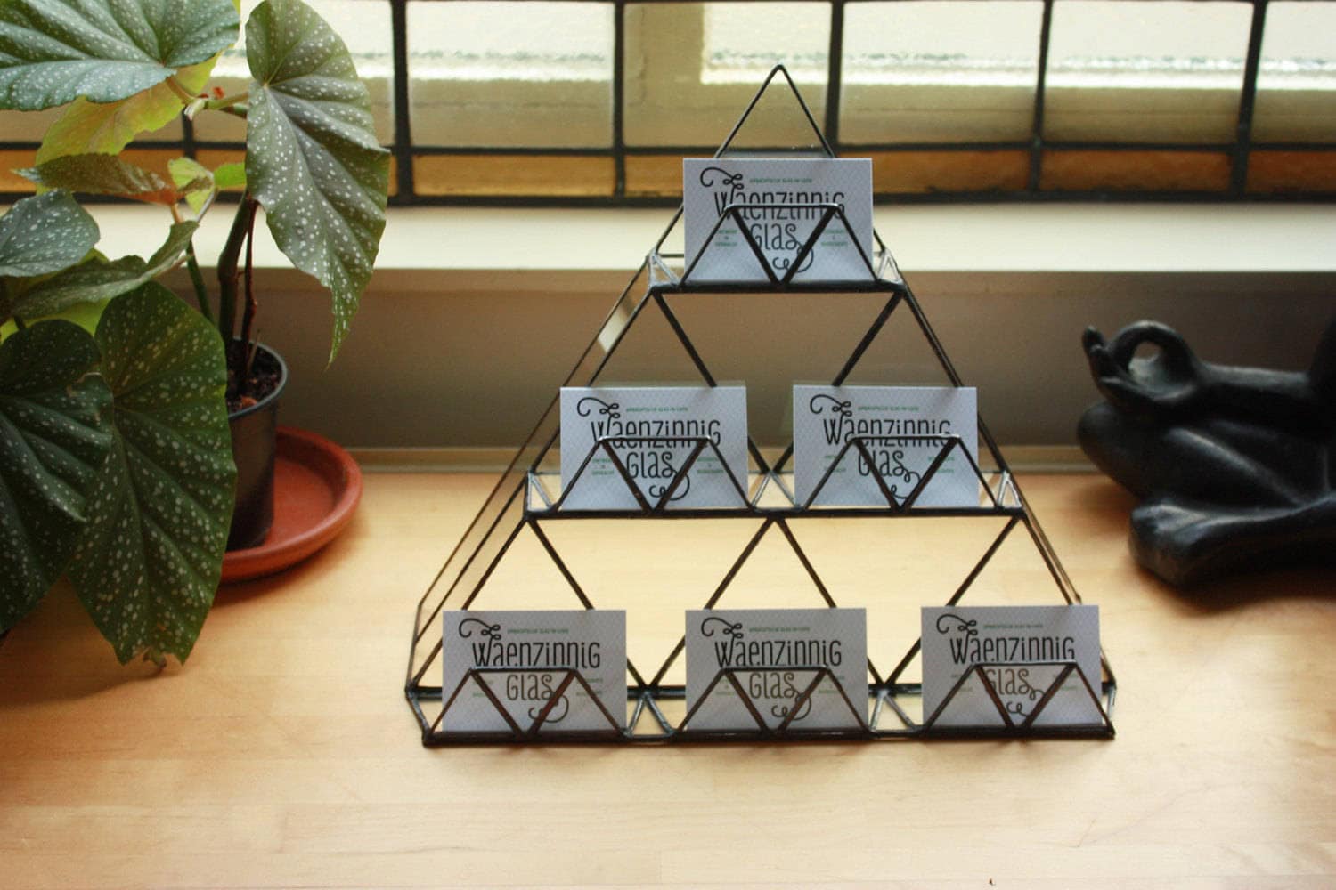 Geometrical Stained Glass Business Card Holder for Multiple Cards ...