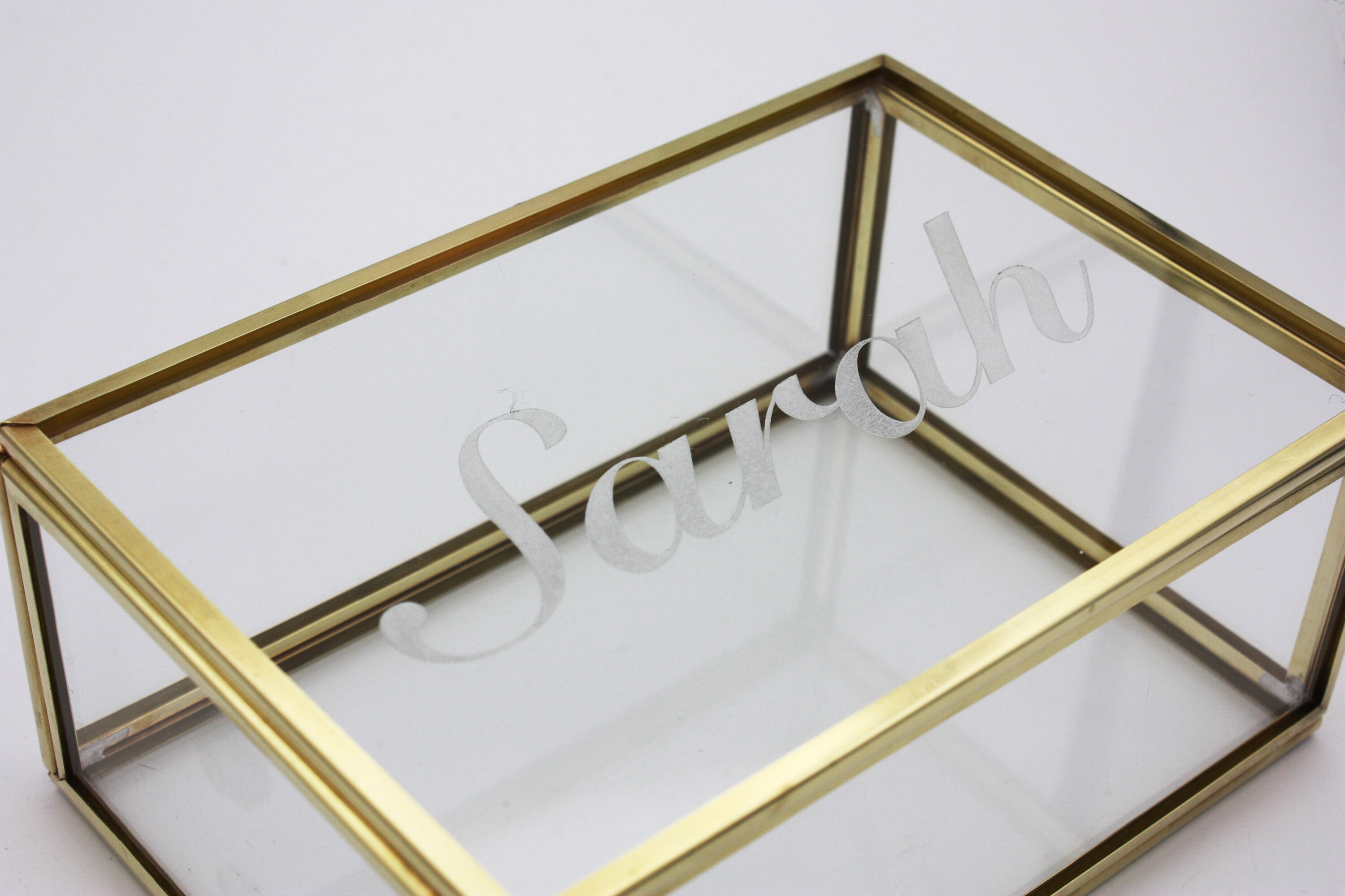 Personalized Glass Display Case Brass Box Jewelry Display - Etsy