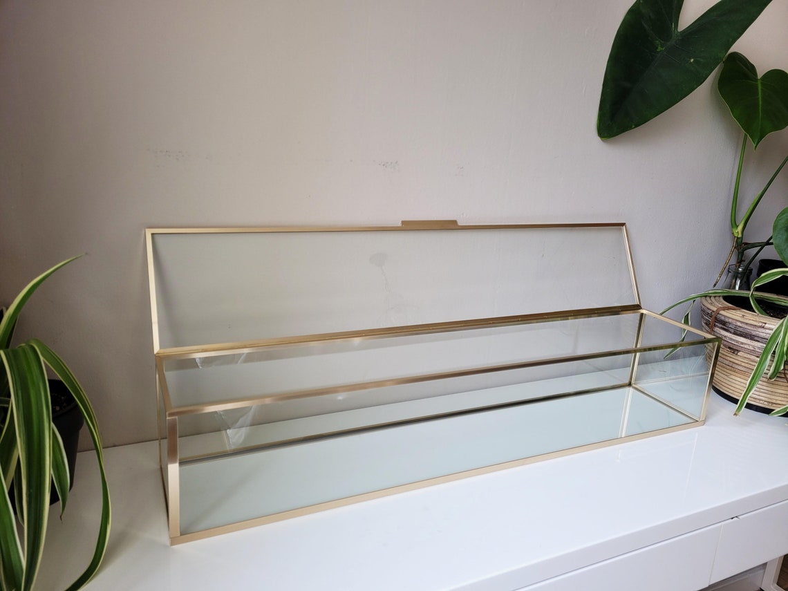 Lockable Tempered Glass Vitrine from 40 Cm / 16 Inch Brass - Etsy
