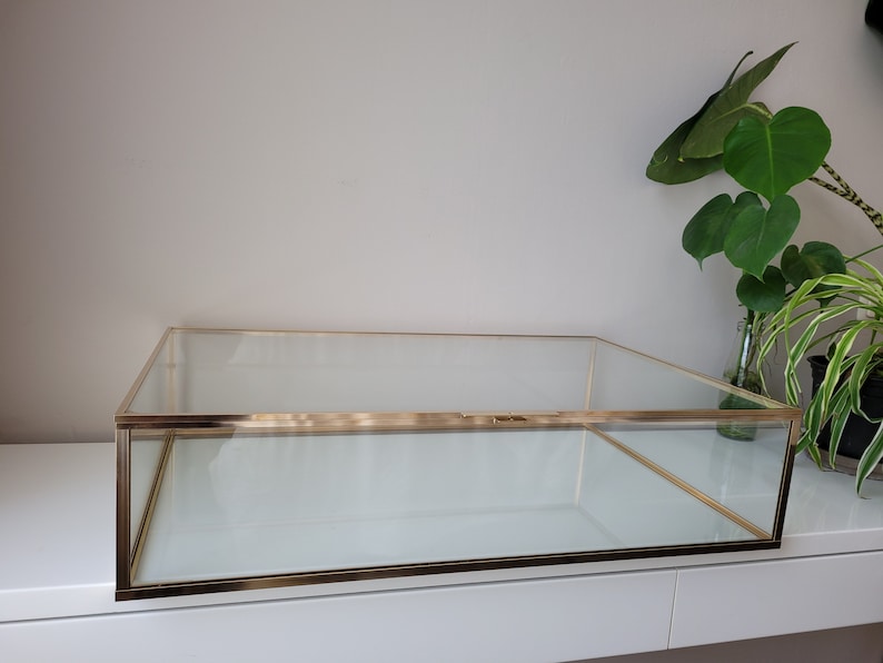 Lockable Tempered Glass Vitrine from 40 Cm / 16 Inch Brass - Etsy