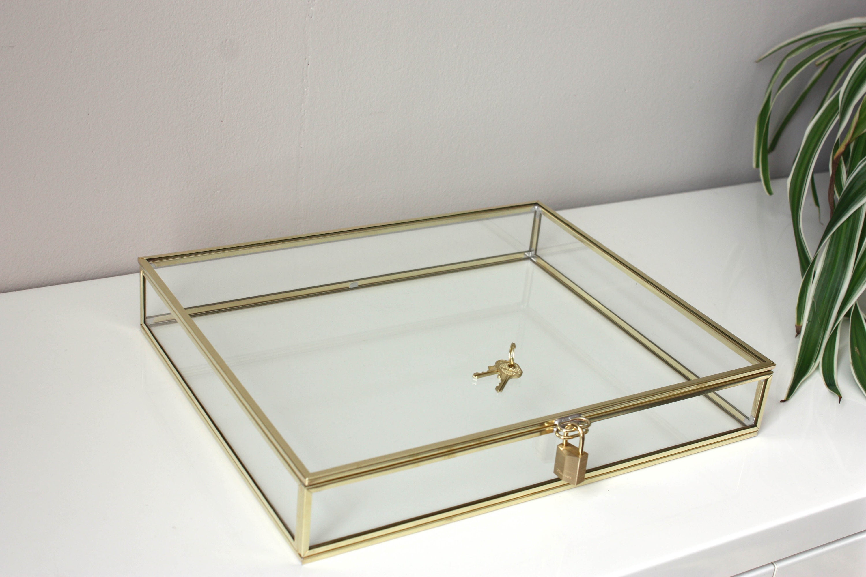Display Case, Glass and Brass 30 X 25 Cm 12 X 10, Brass Box, Jewelry ...