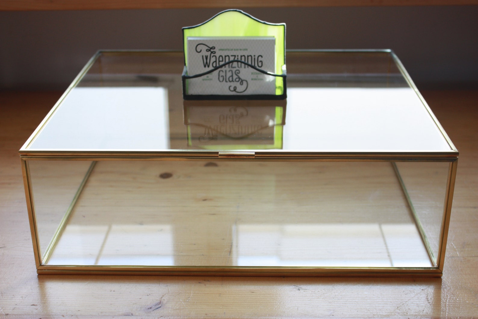 Glass Display Case 15 X 14/ 14 X 12 Brass Box | Etsy