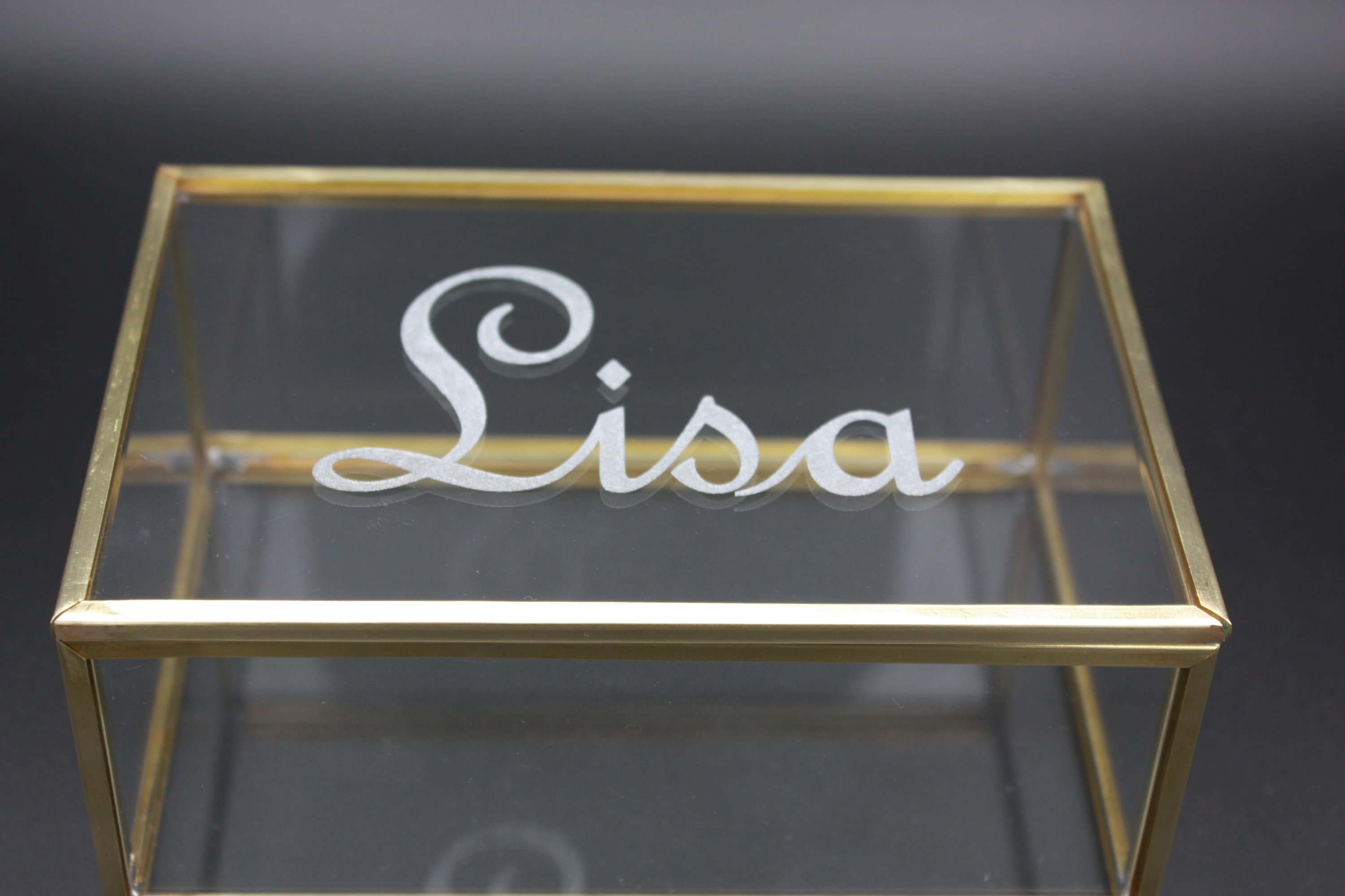 Personalized Glass Display Case Brass Box Jewelry Display - Etsy