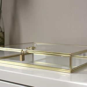 Display Case, Glass and Brass 30 X 25 Cm (12 X 10"), Brass Box, Jewelry ...
