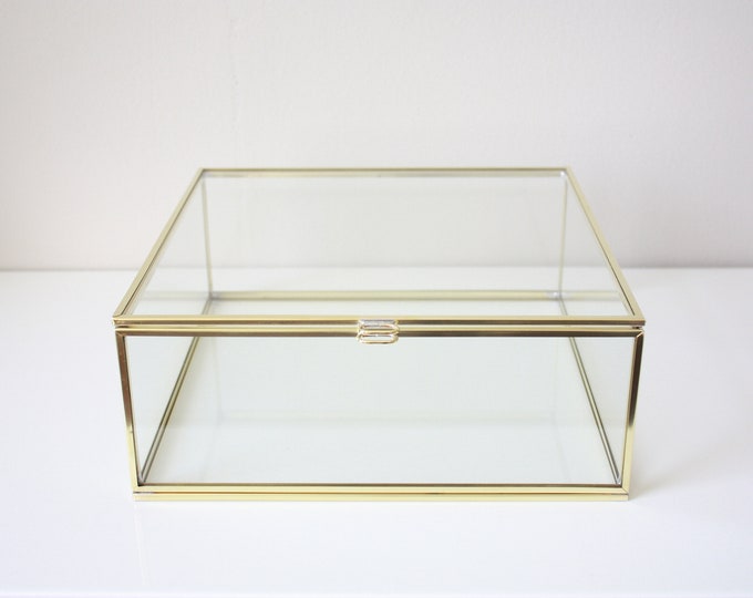 Vintage Beveled Glass and Brass Display Case - Etsy