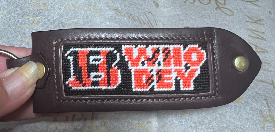 Custom Needlepoint Cincinnati Bangles Key Chain/fob - Etsy
