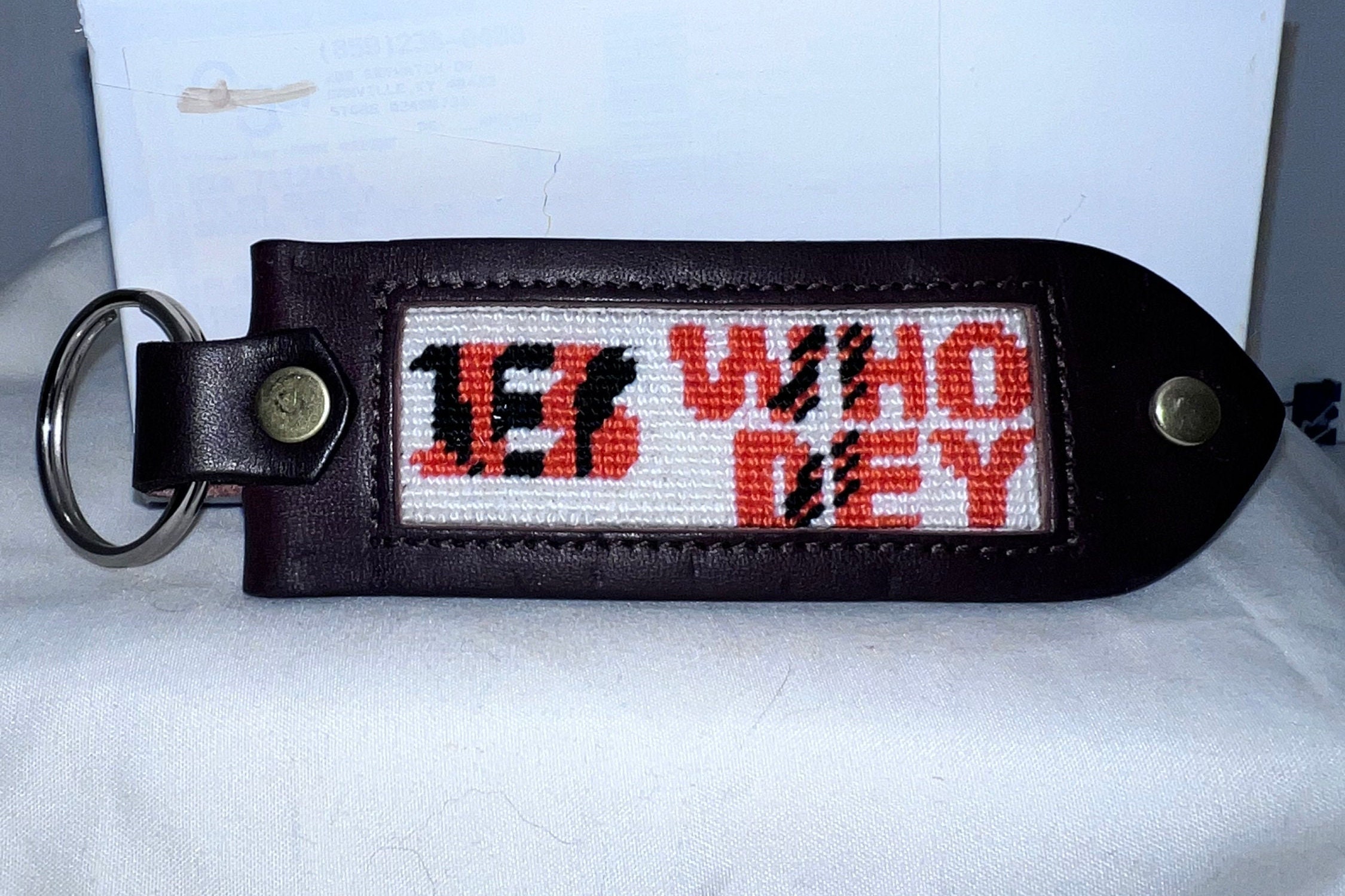 Custom Needlepoint Cincinnati Bangles Key Chain/fob - Etsy