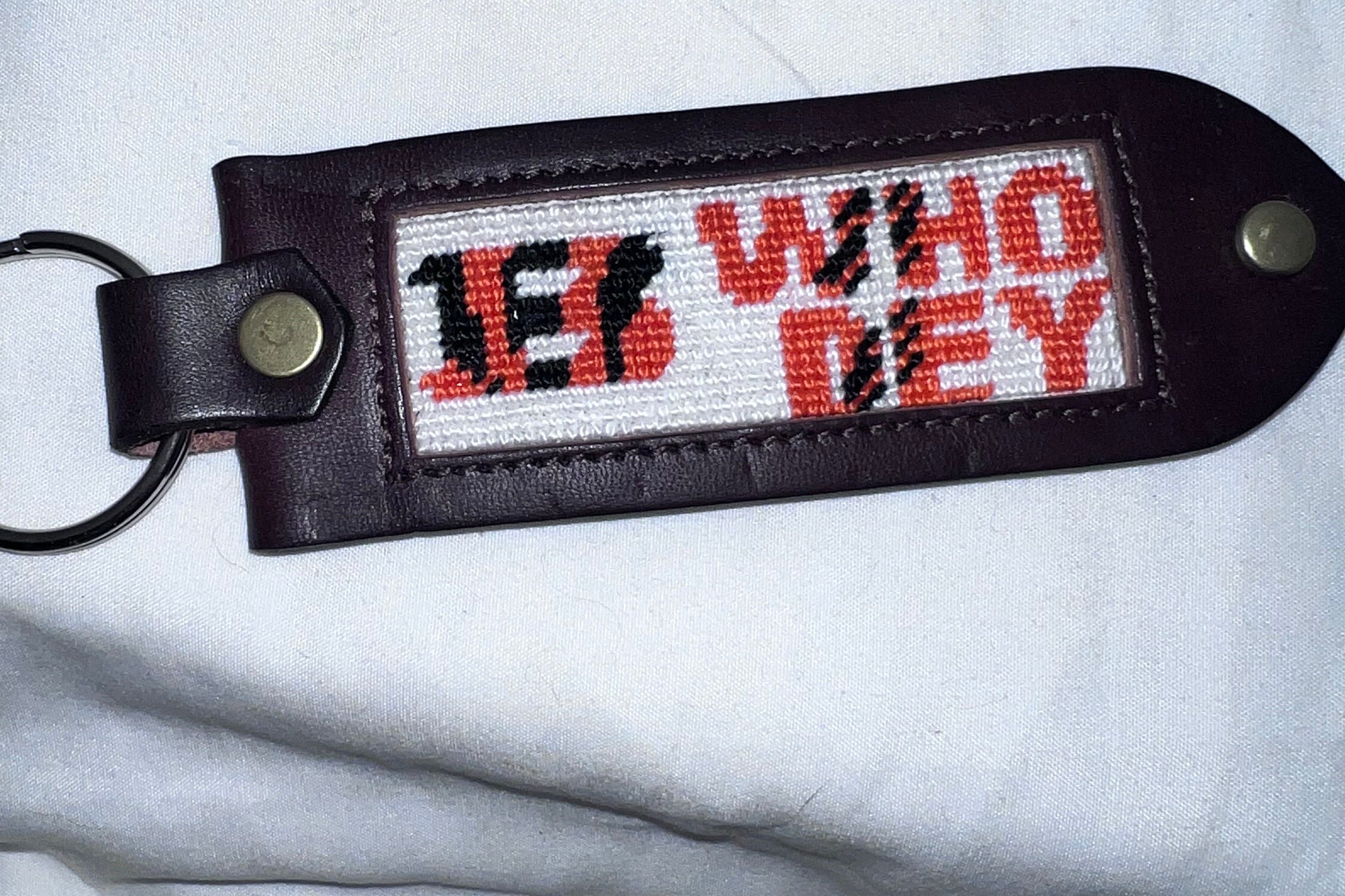 Custom Needlepoint Cincinnati Bangles Key Chain/fob - Etsy