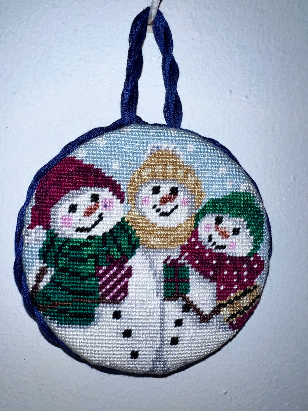 Handmade Needlepoint Christmas Ornament Snowmen - Etsy