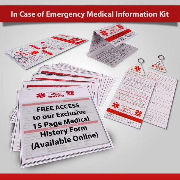 Emergency Info Cards - Etsy