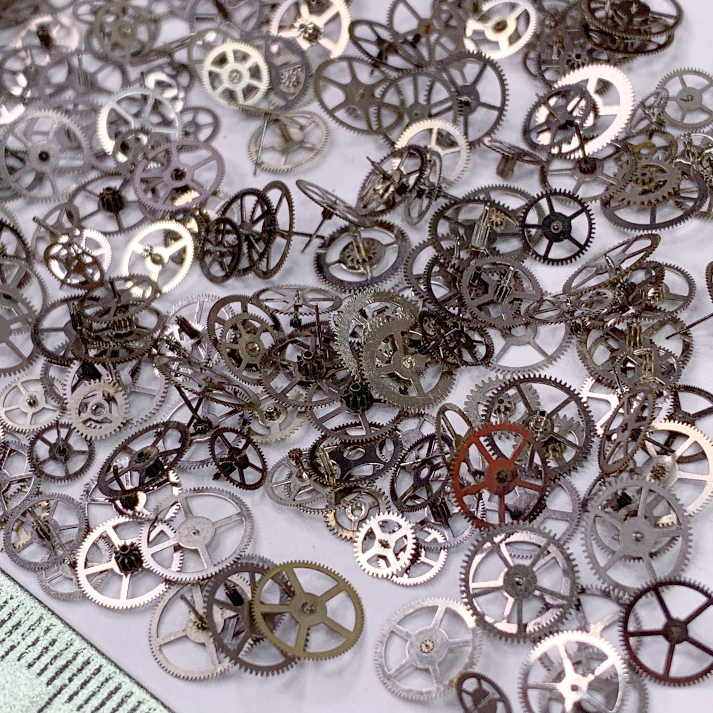 25 Shiny Silver Watch Wheels Altered Art Part Gear Steampunk Vtg ...