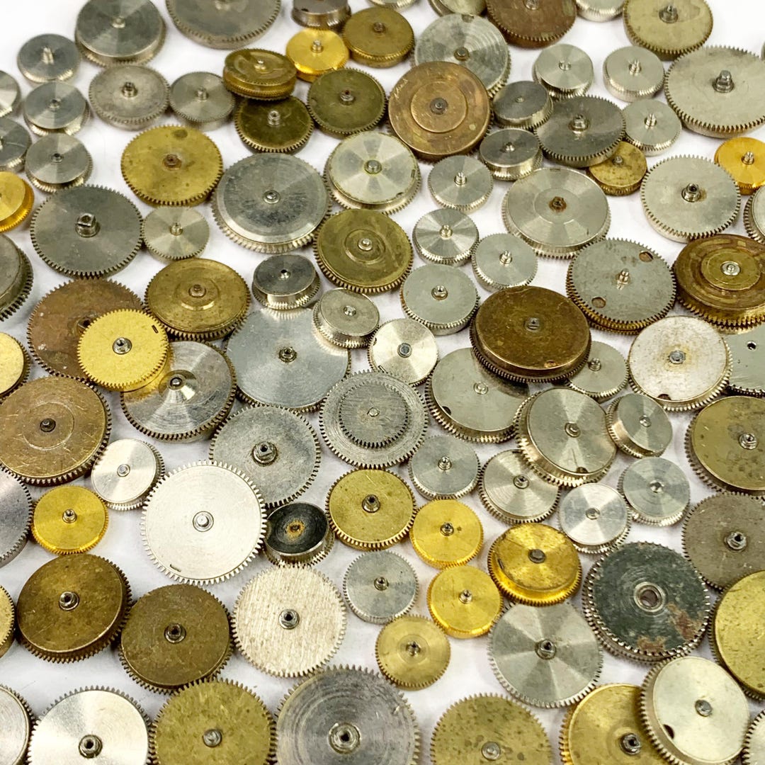 50 Watch Mainspring Barrels Steampunk Part Gears Watchmaker Lot Repair ...