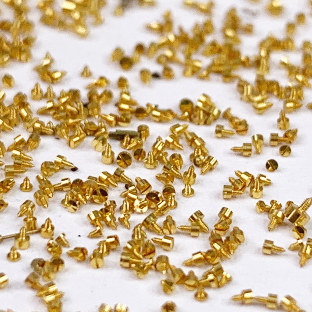 100 Teeny TINY Gold Watch Screws for Parts Watchmaker Repair Job Lot ...