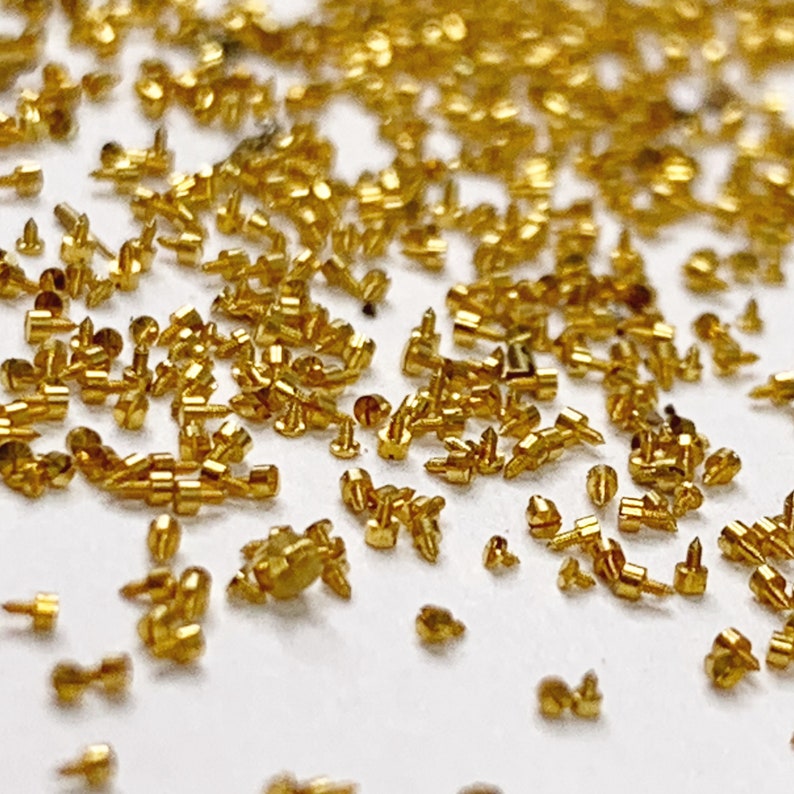 100 Teeny TINY Gold Watch Screws for Parts Watchmaker Repair Job Lot ...