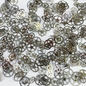 25 Shiny Silver Watch Wheels Altered Art Part Gear Steampunk Vtg ...