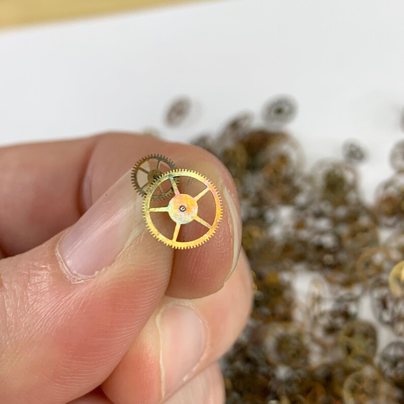 25 Watch Wheels Rose Gold Copper Oil Slick Steampunk Gears Part ...