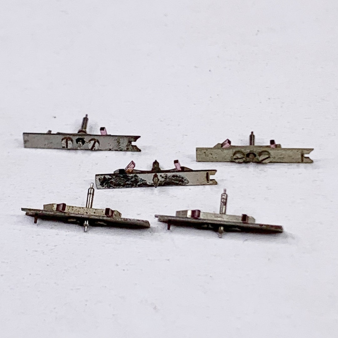 5 Antique Vtg Pocket Watch Pallet Fork Arbor Jewel Parts - Etsy