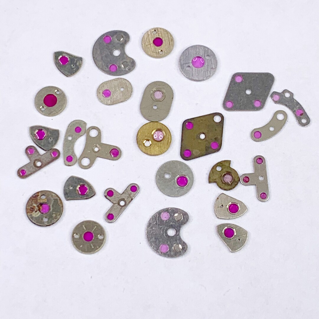 25 Unique Watch Jewels Part Steampunk Repair Watchmaker Job Lot Cap ...