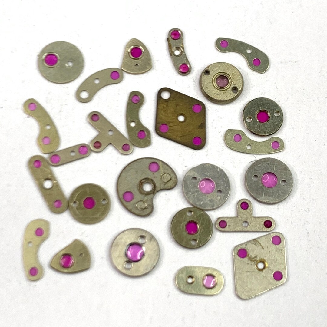 25 Watch Jewels Part Steampunk Repair Watchmaker Job Lot Cap Pocket ...