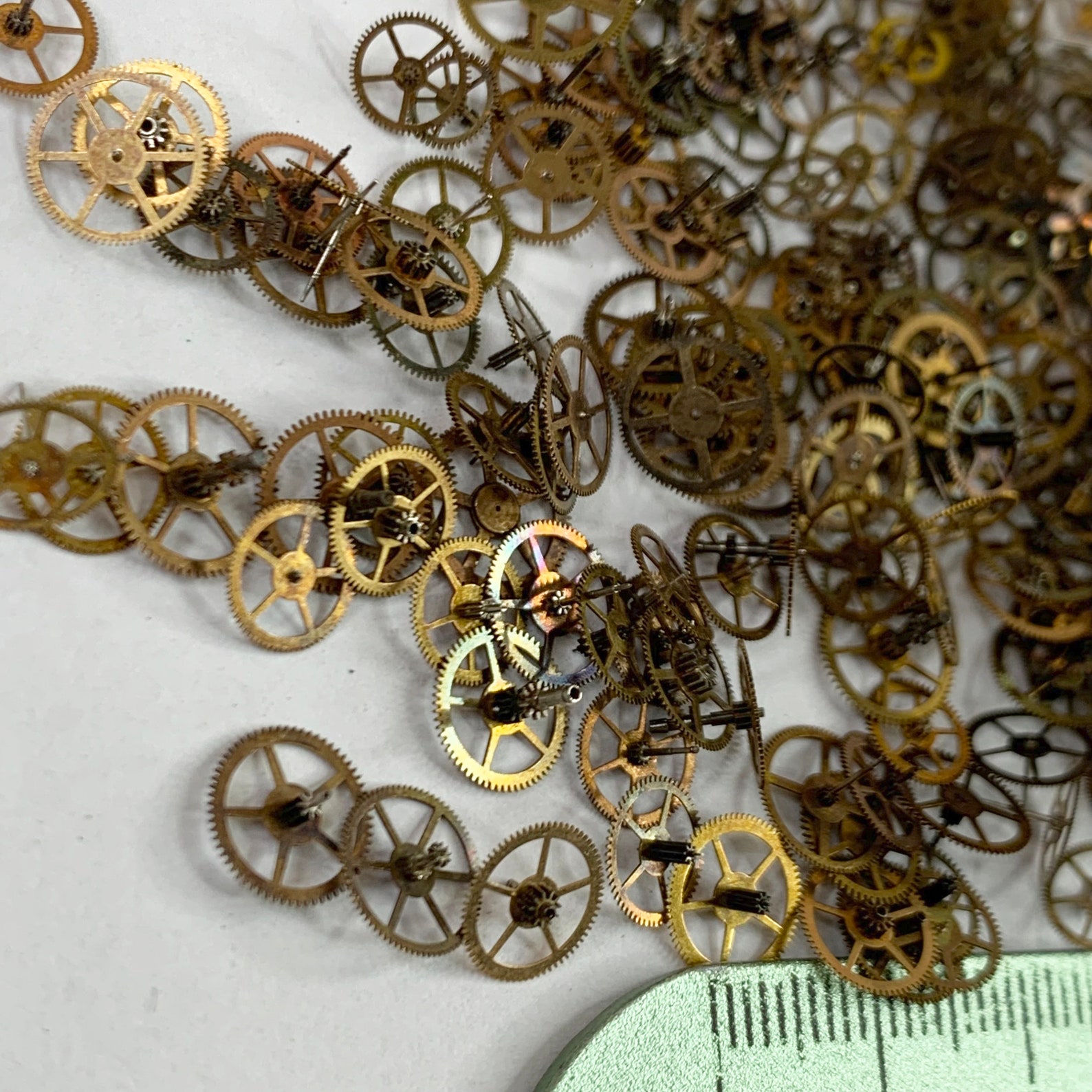 25 Watch Wheels Rose Gold Copper Oil Slick Steampunk Gears Part ...