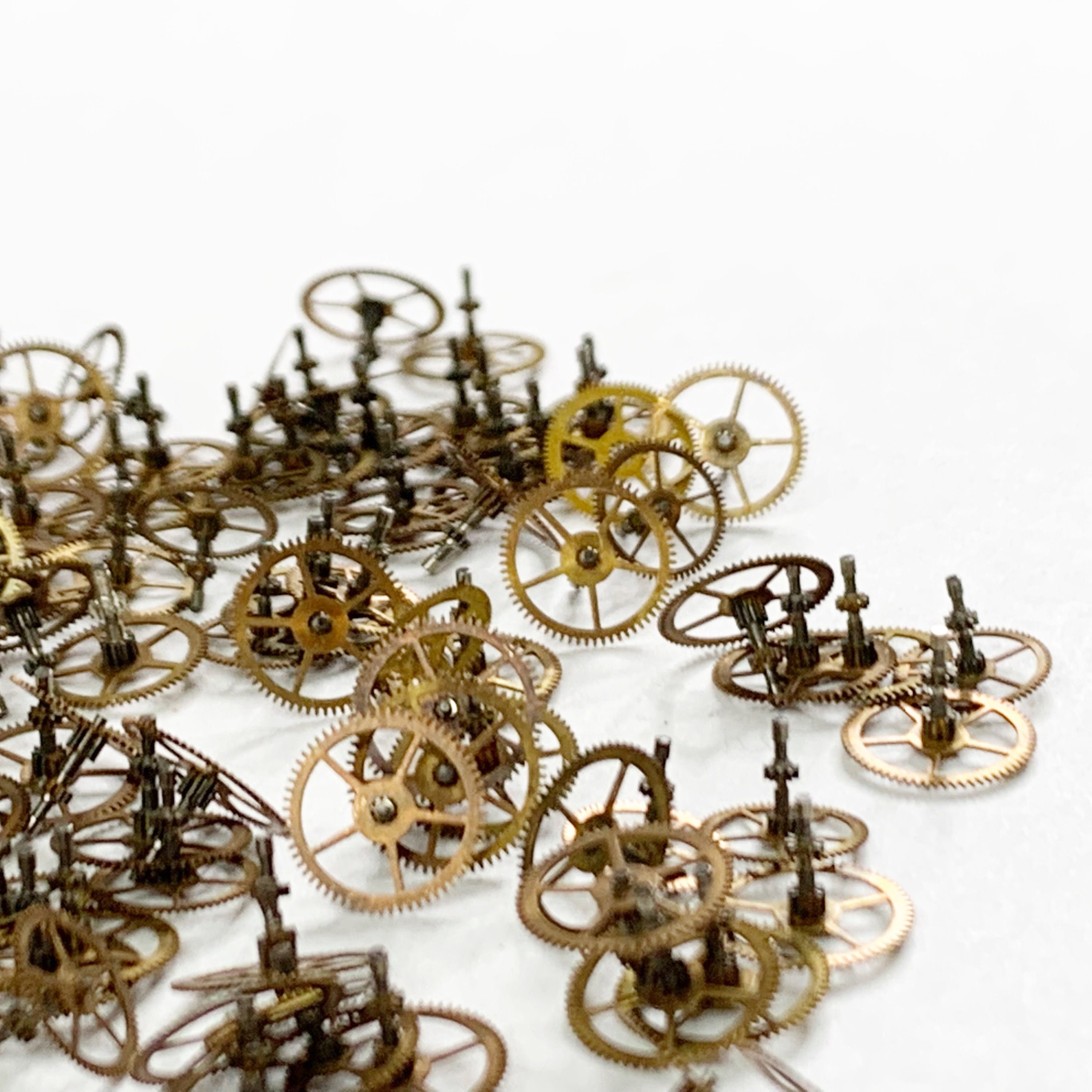 50 Watch Wheels Rose Gold Steampunk Gears Part Watchmaker - Etsy