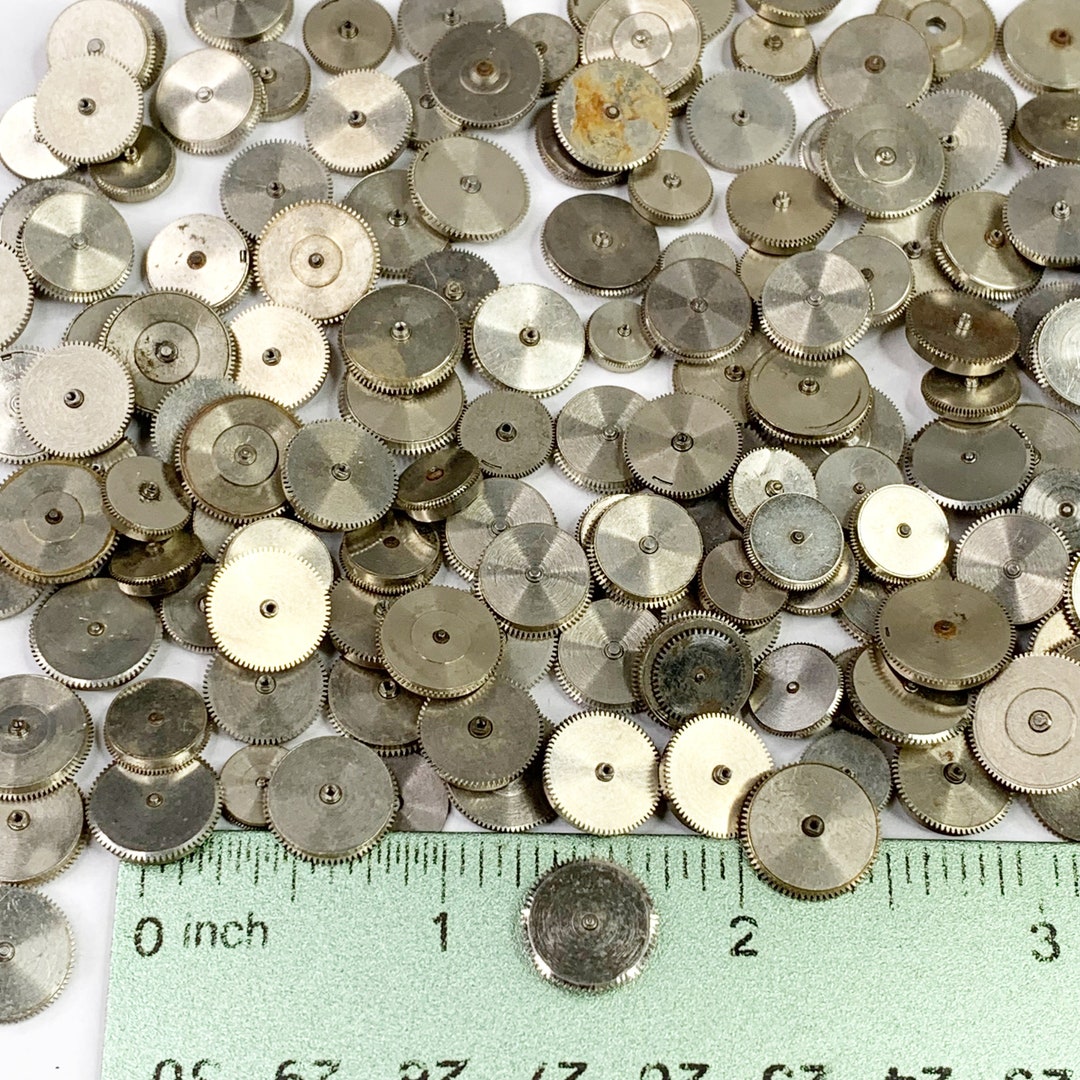 50 Watch Mainspring Barrels Steampunk Part Gears Watchmaker Lot Repair ...
