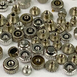 100 Tiny Watch Crowns Silver Parts Steampunk Art Watchmaker Repair Lot ...