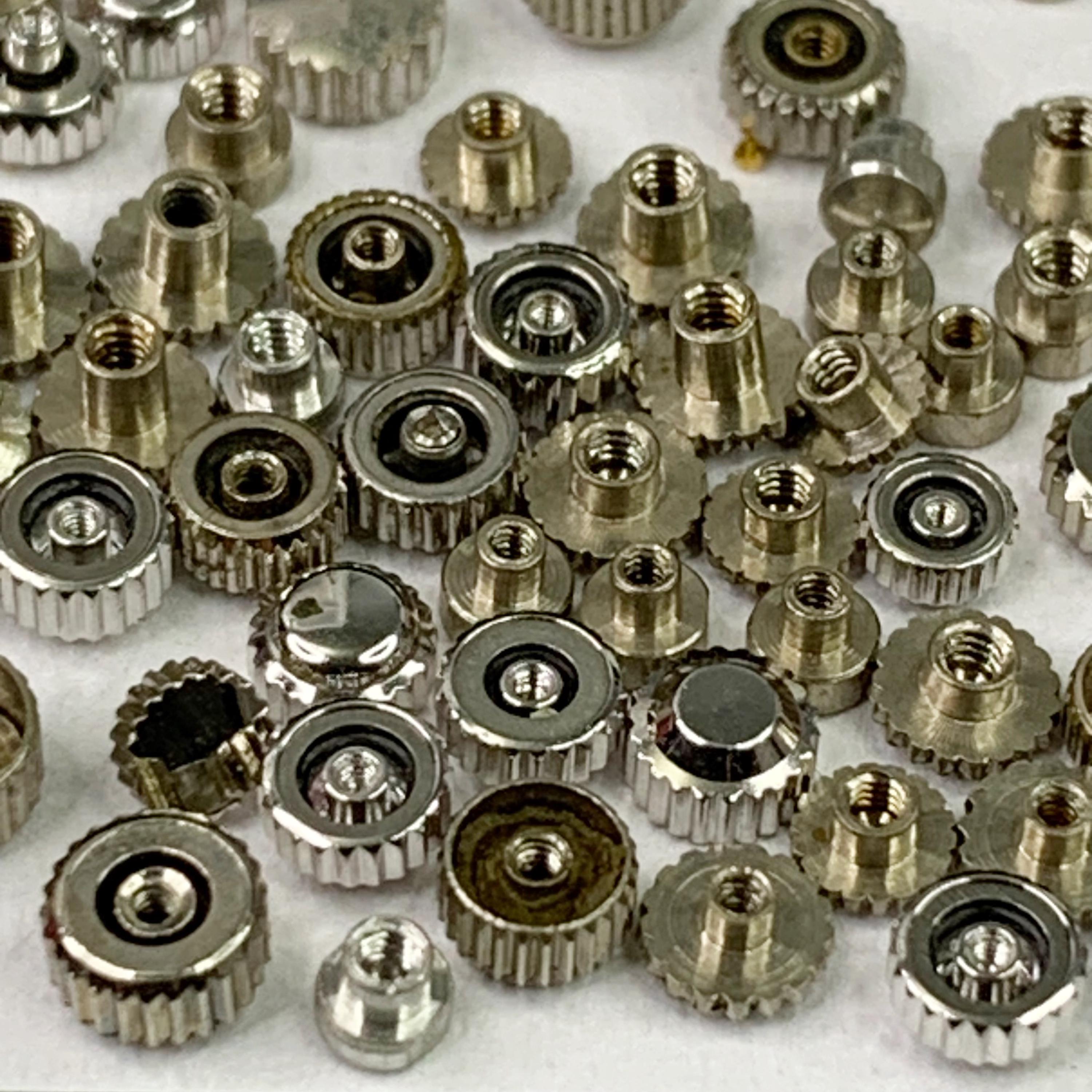 100 Tiny Watch Crowns Silver Parts Steampunk Art Watchmaker Repair Lot ...