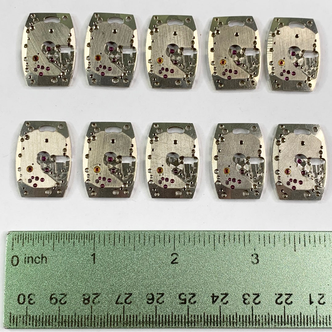 10 Rectangle Watch Plates Part Steampunk Altered Art Silver Watchmaker ...