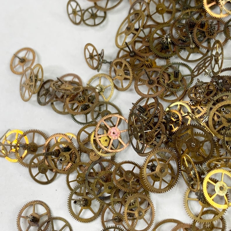 25 Watch Wheels Rose Gold Copper Oil Slick Steampunk Gears Part ...