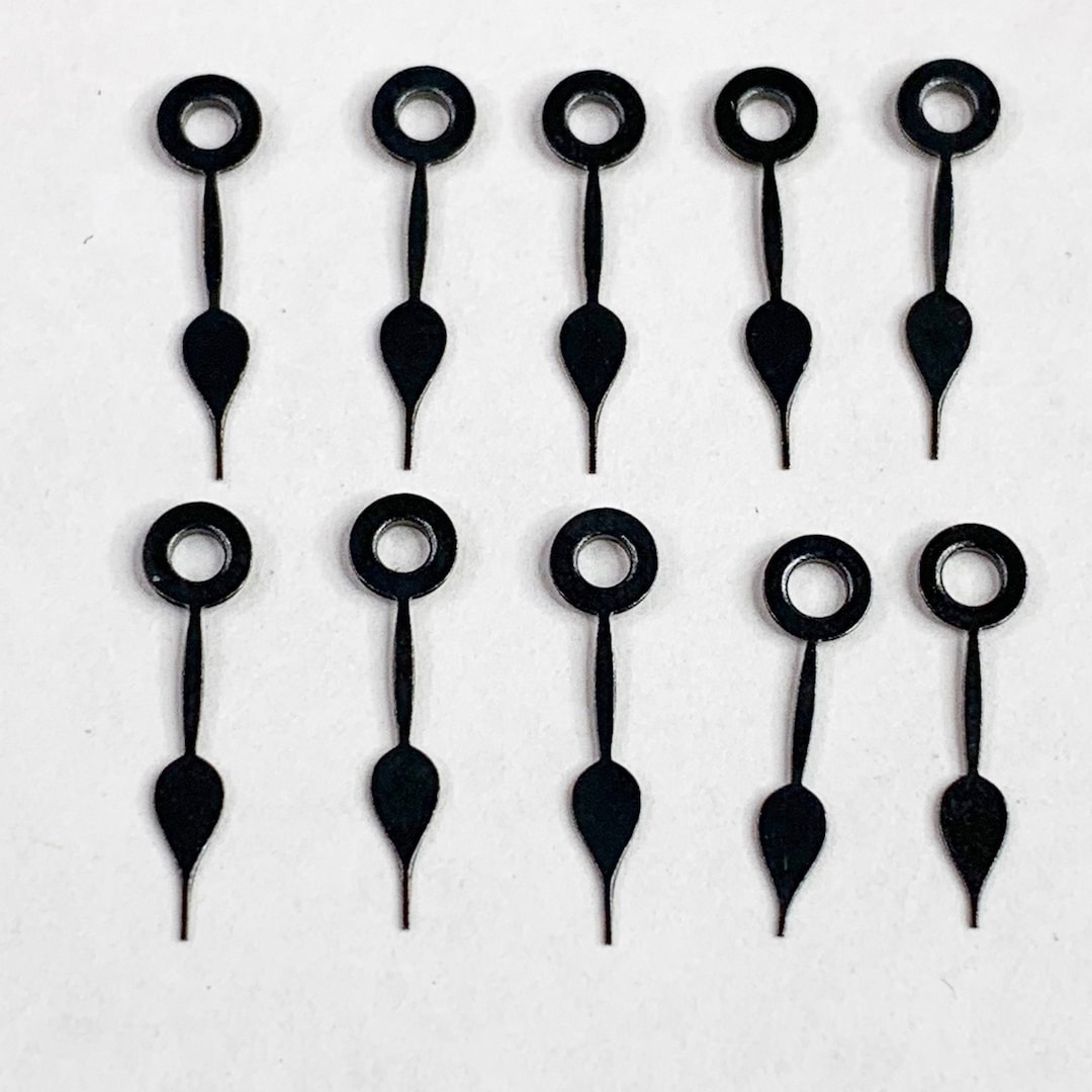10 Spade Watch Hands 13mm Black Steampunk Watchmaker Lot Repair Pocket ...
