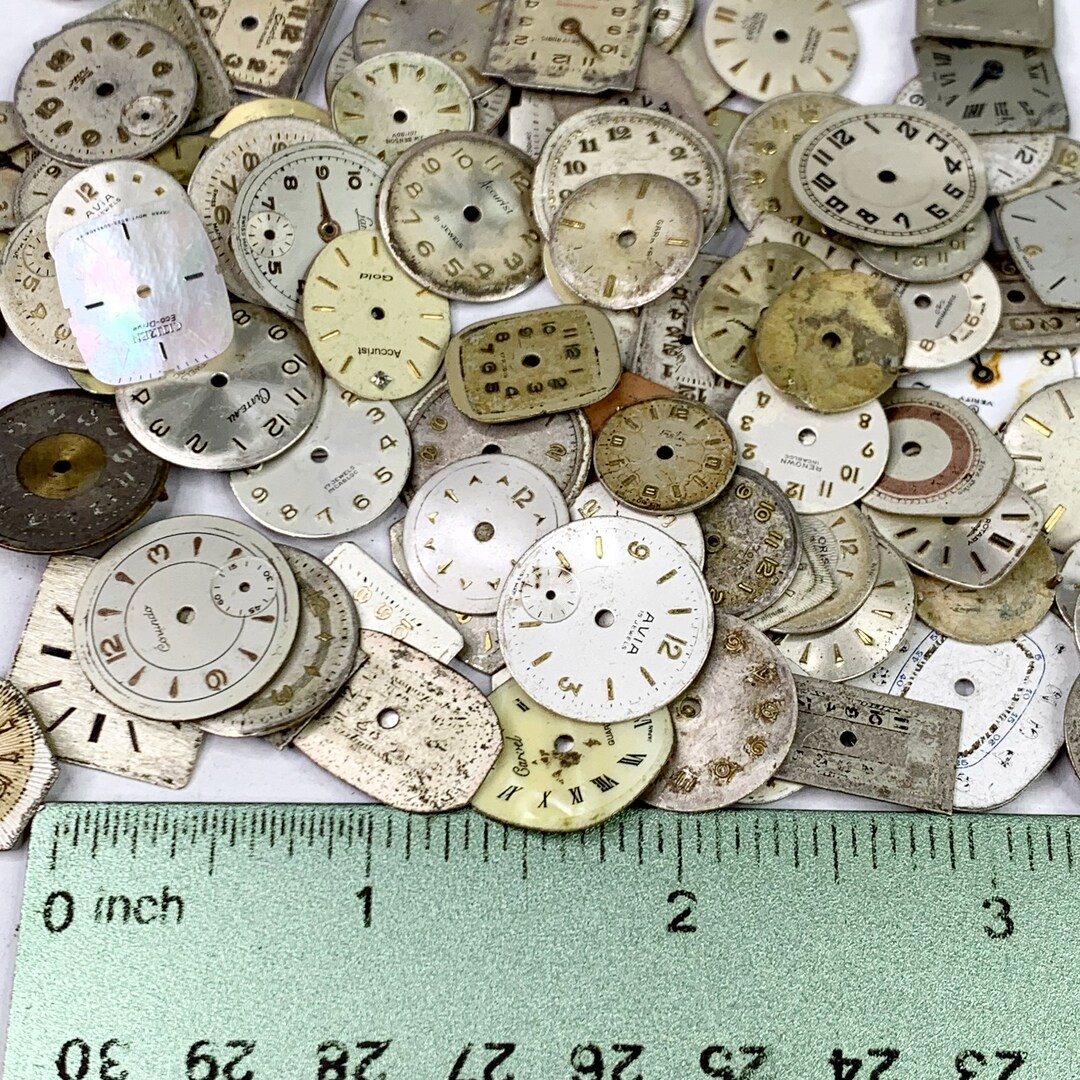 10 Small Distressed Watch Faces Dials Steampunk Part Art Deco ...