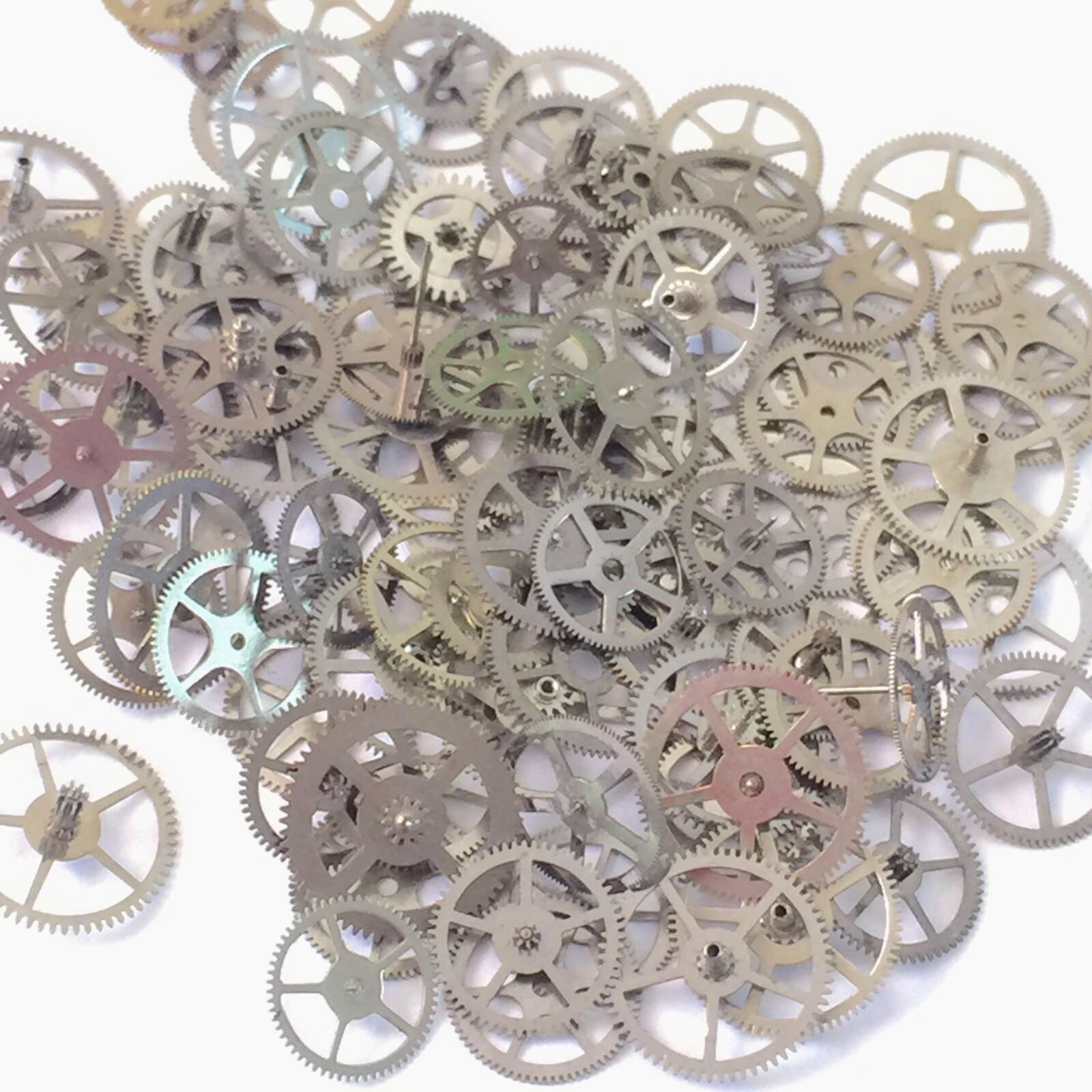 25 Shiny Silver Watch Wheels Altered Art Part Gear Steampunk | Etsy